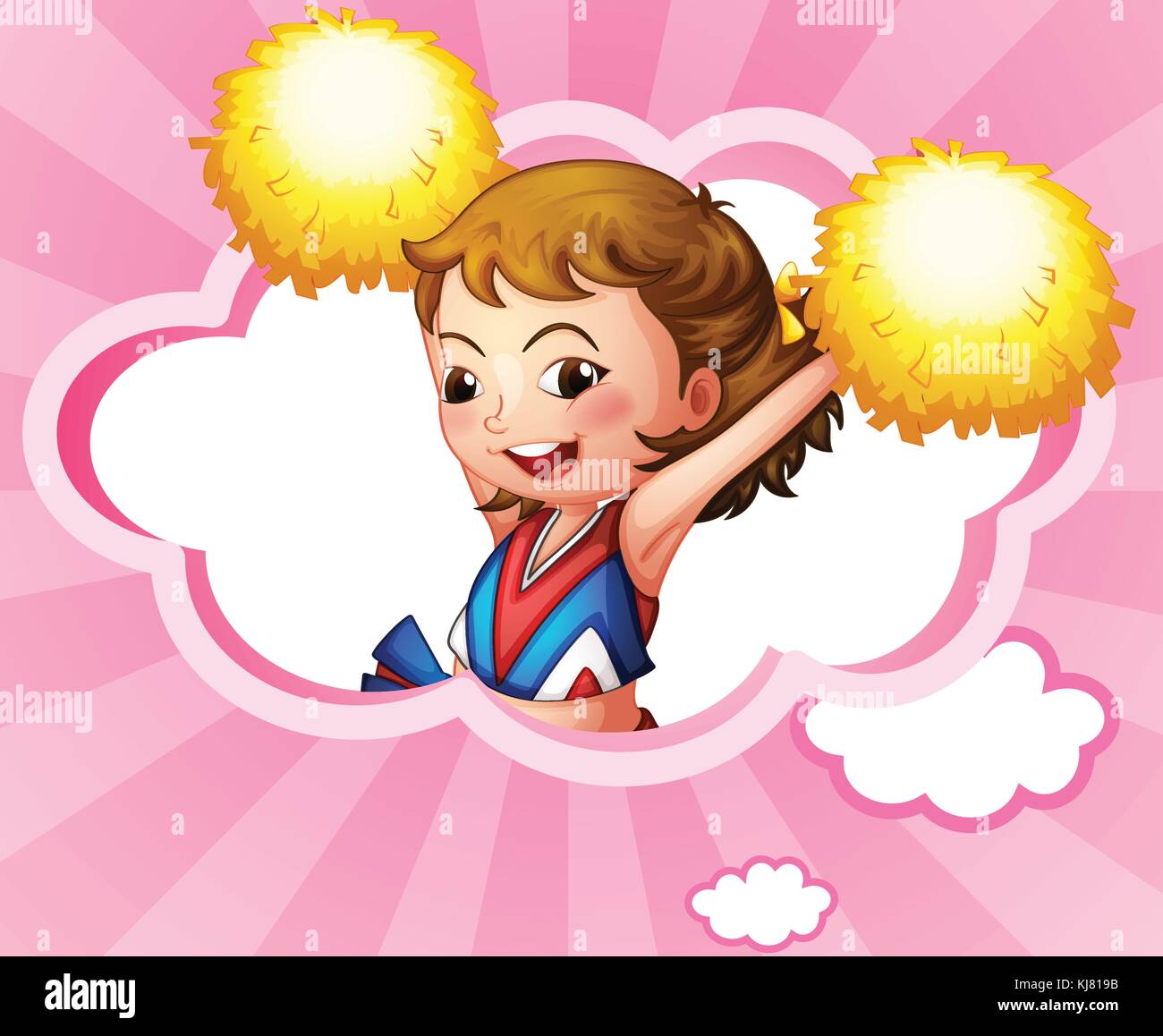 Cartoon Illustration Cheerleader Pompoms High Resolution Stock ...