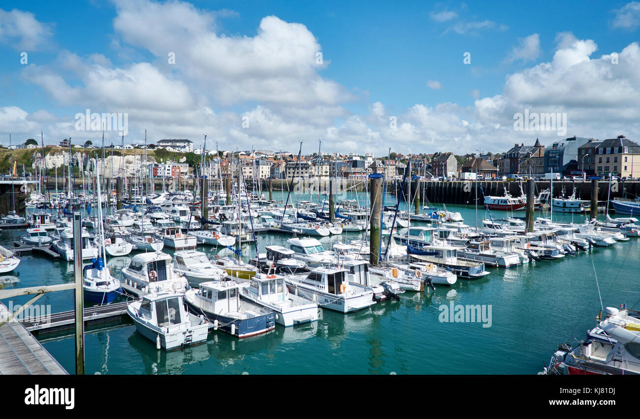 The harbour of Dieppe with pleasure boats, Normandy, France Stock Photo ...