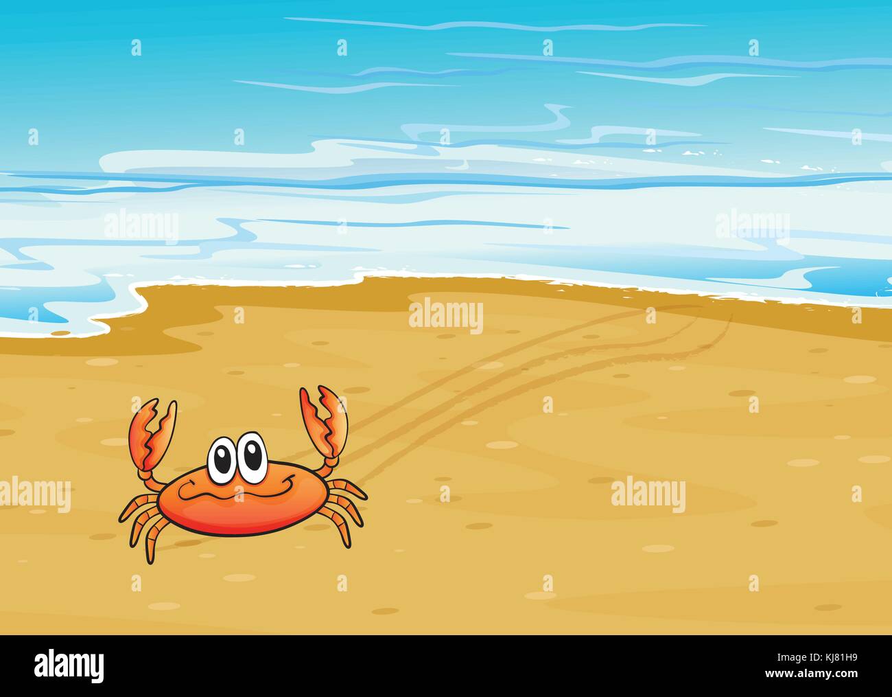 Illustration of a crab crawling at the seashore Stock Vector Image ...
