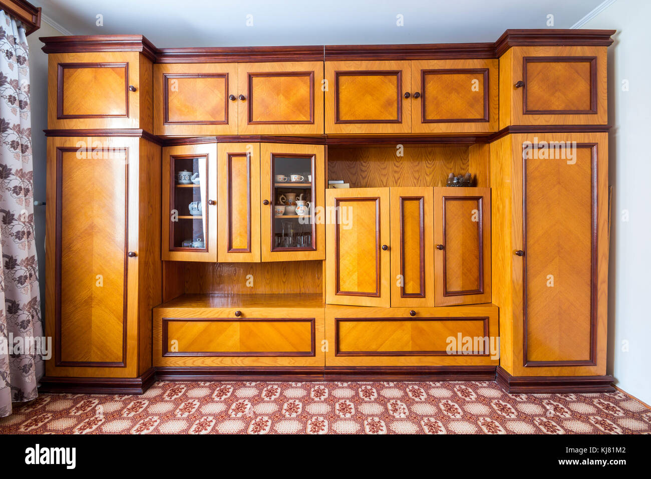 Interior of luxury room with expensive hand made wooden furniture Stock ...