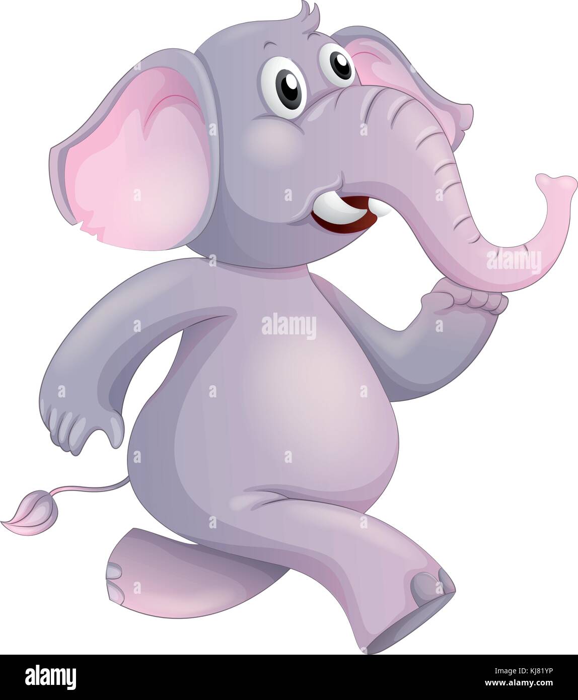 Illustration of a running elephant on a white background Stock Vector ...