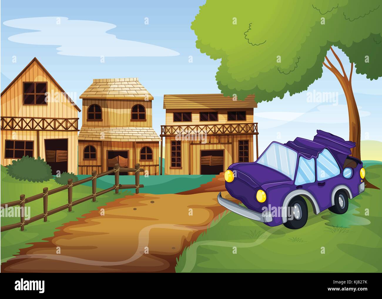 Accident car bushes Stock Vector Images - Alamy