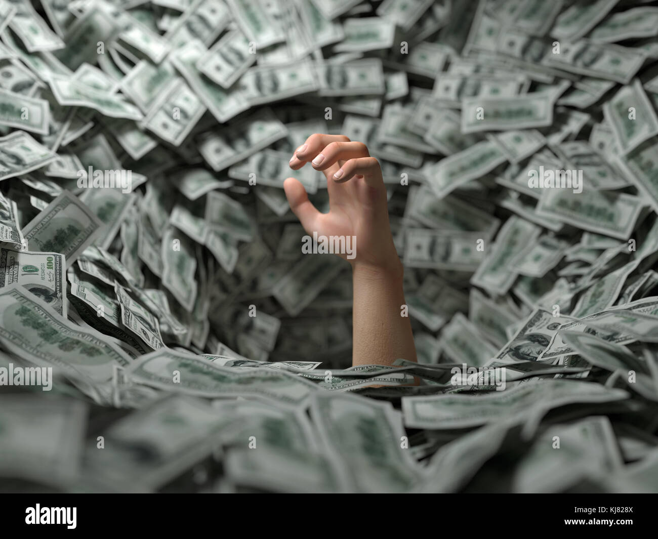 Businessman in money avalanche hi-res stock photography and images - Alamy