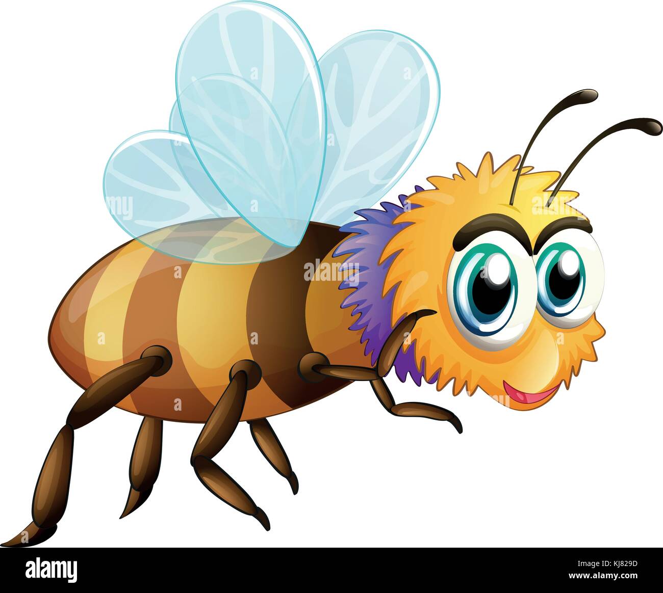Illustration of a big fat bee on a white background Stock Vector Image ...