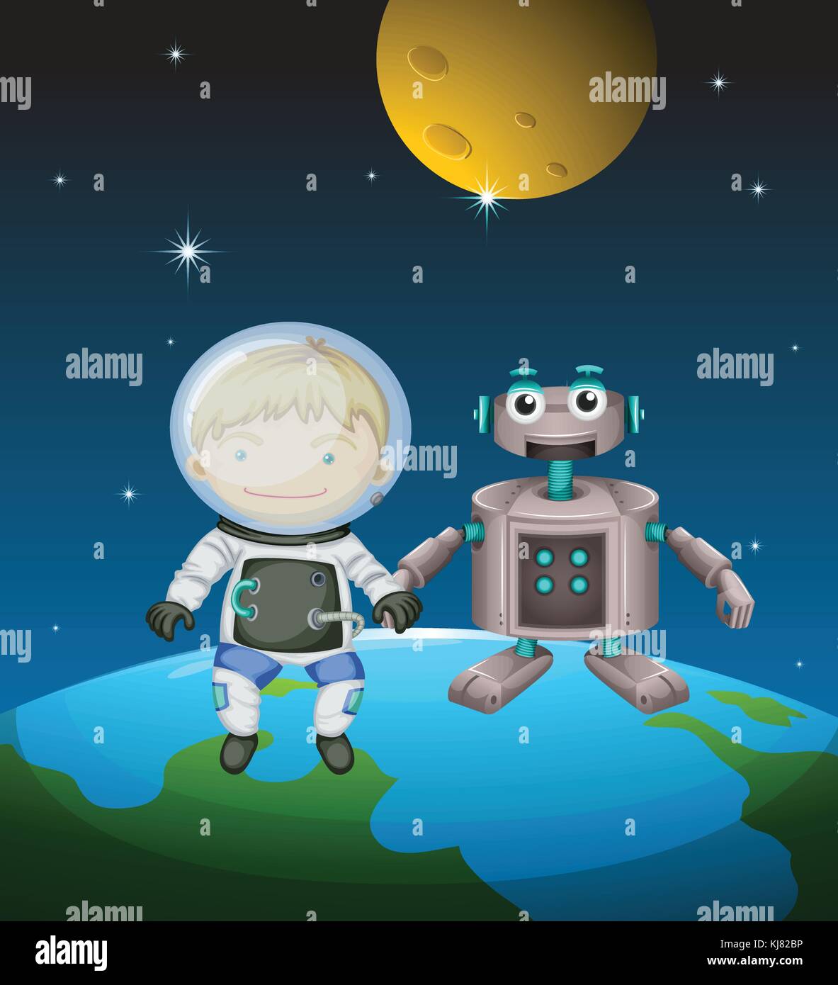 Space explorer robot Stock Vector Images - Alamy