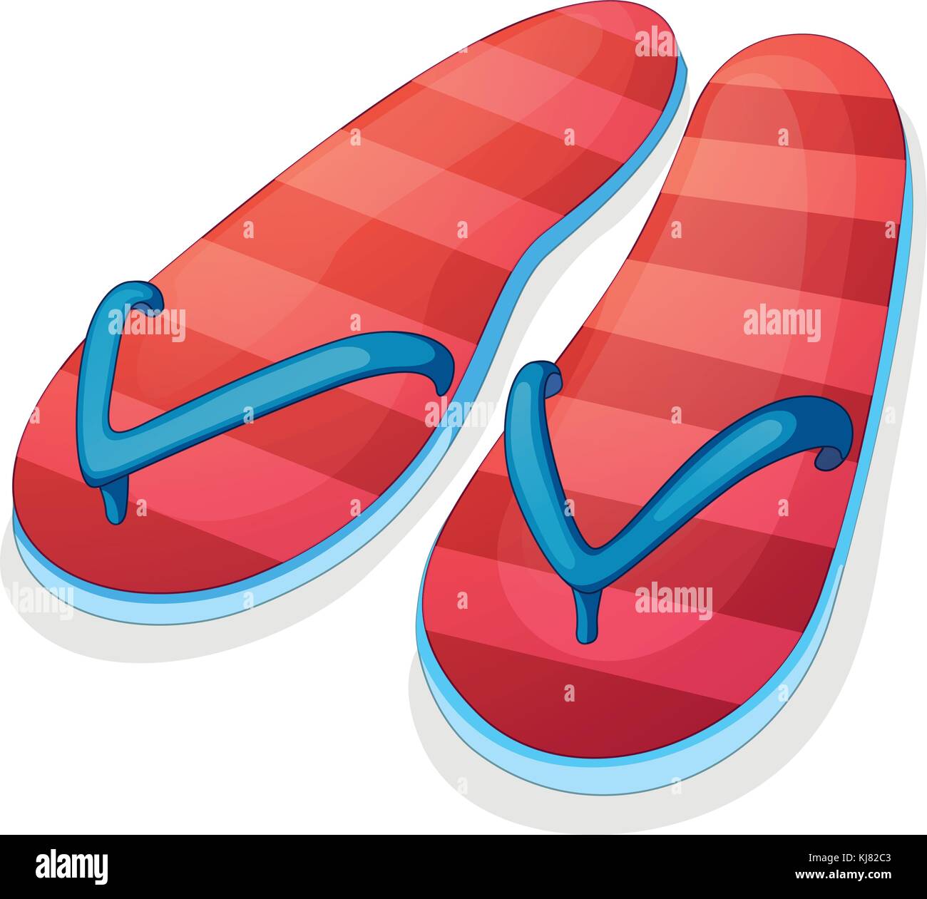 Illustration of a pair of red slippers on a white background Stock ...