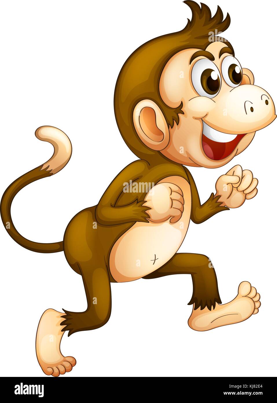 Illustration of a monkey running on a white background Stock Vector ...