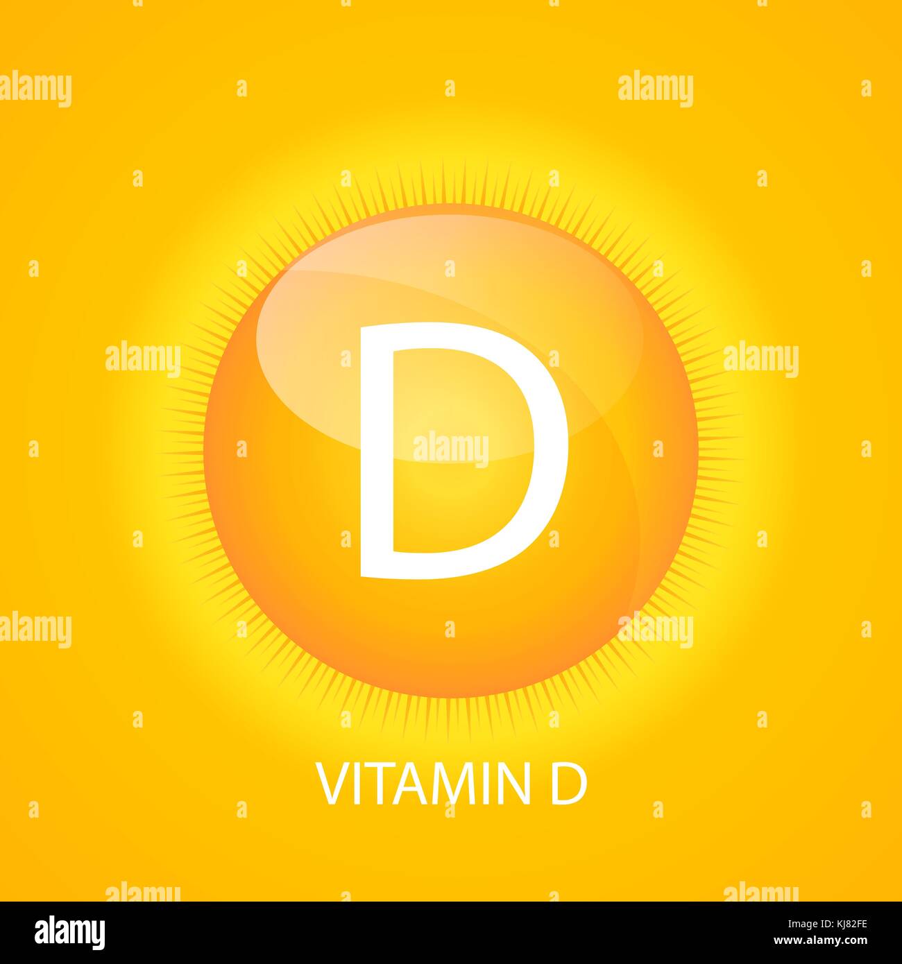 Vitamin D Icon with Sun Vector Illustration Stock Vector Image & Art ...