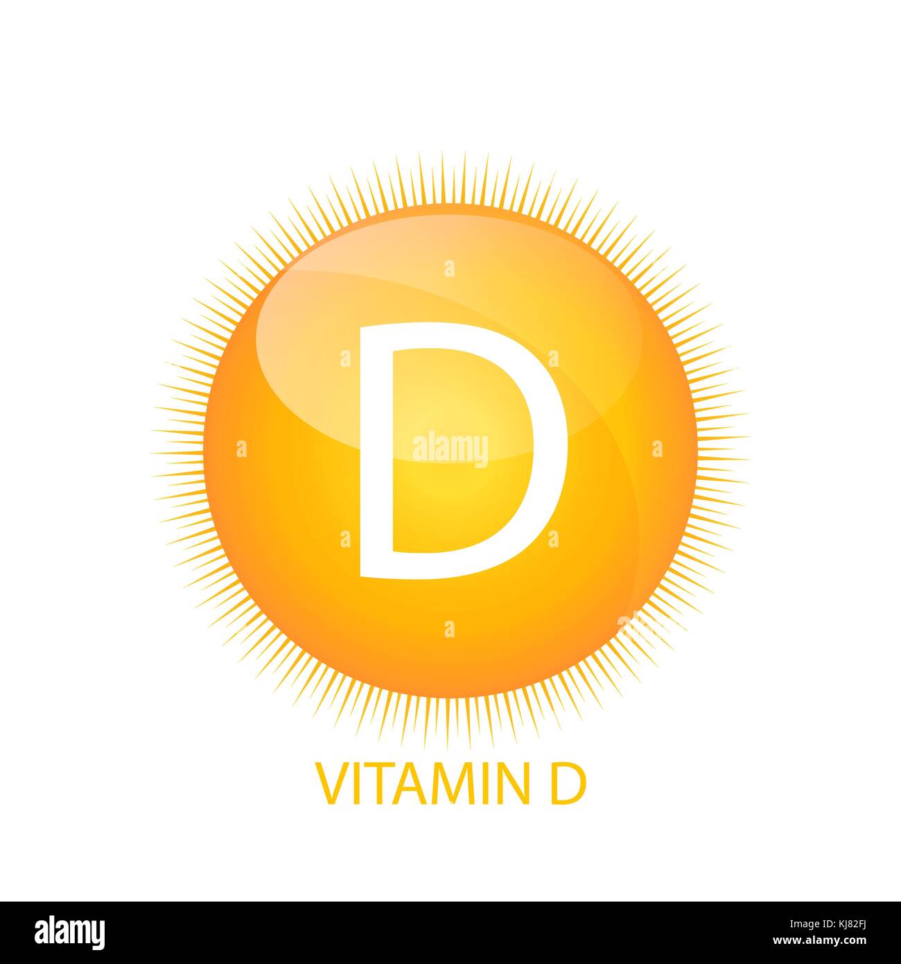 Vitamin D Icon with Sun Vector Illustration Stock Vector Image & Art ...