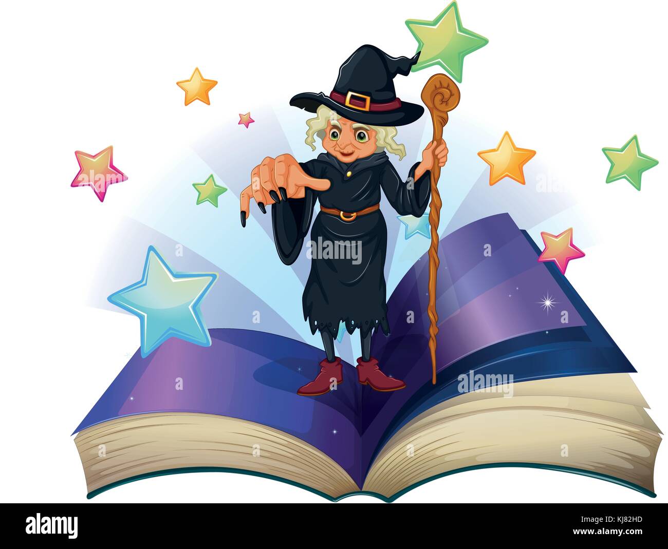 Girl reading scary book Stock Vector Images - Alamy