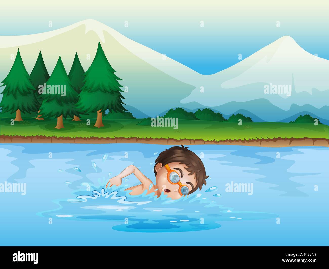 Male cold swimming Stock Vector Images - Alamy