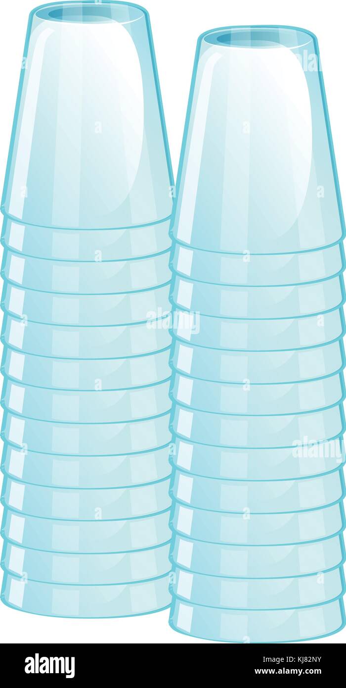Stack of plastic glasses Stock Vector Images - Alamy