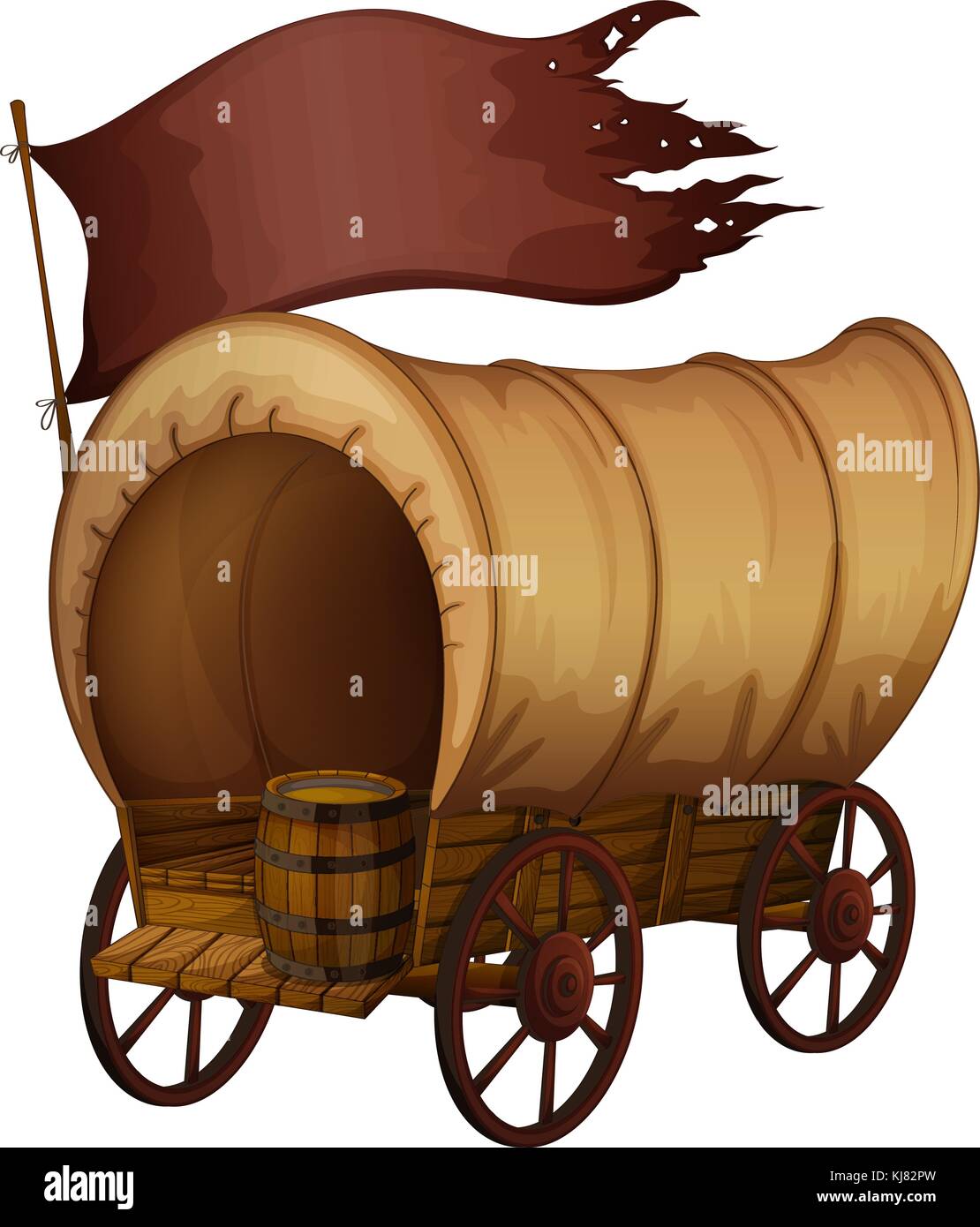 Illustration of a native wagon on a white background Stock Vector Image ...