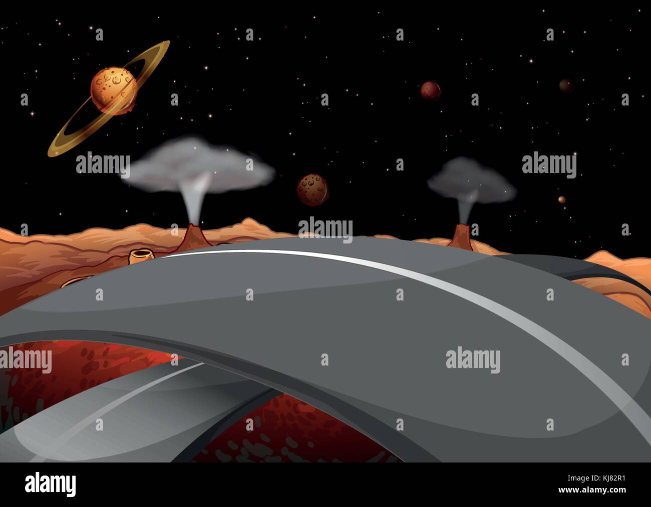 Asteroids dark outer space Stock Vector Images - Alamy