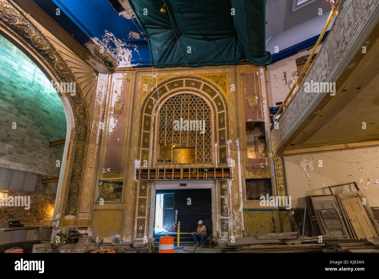 Newport, Rhode Island. The Opera house undergoing renovation, June 2017 ...