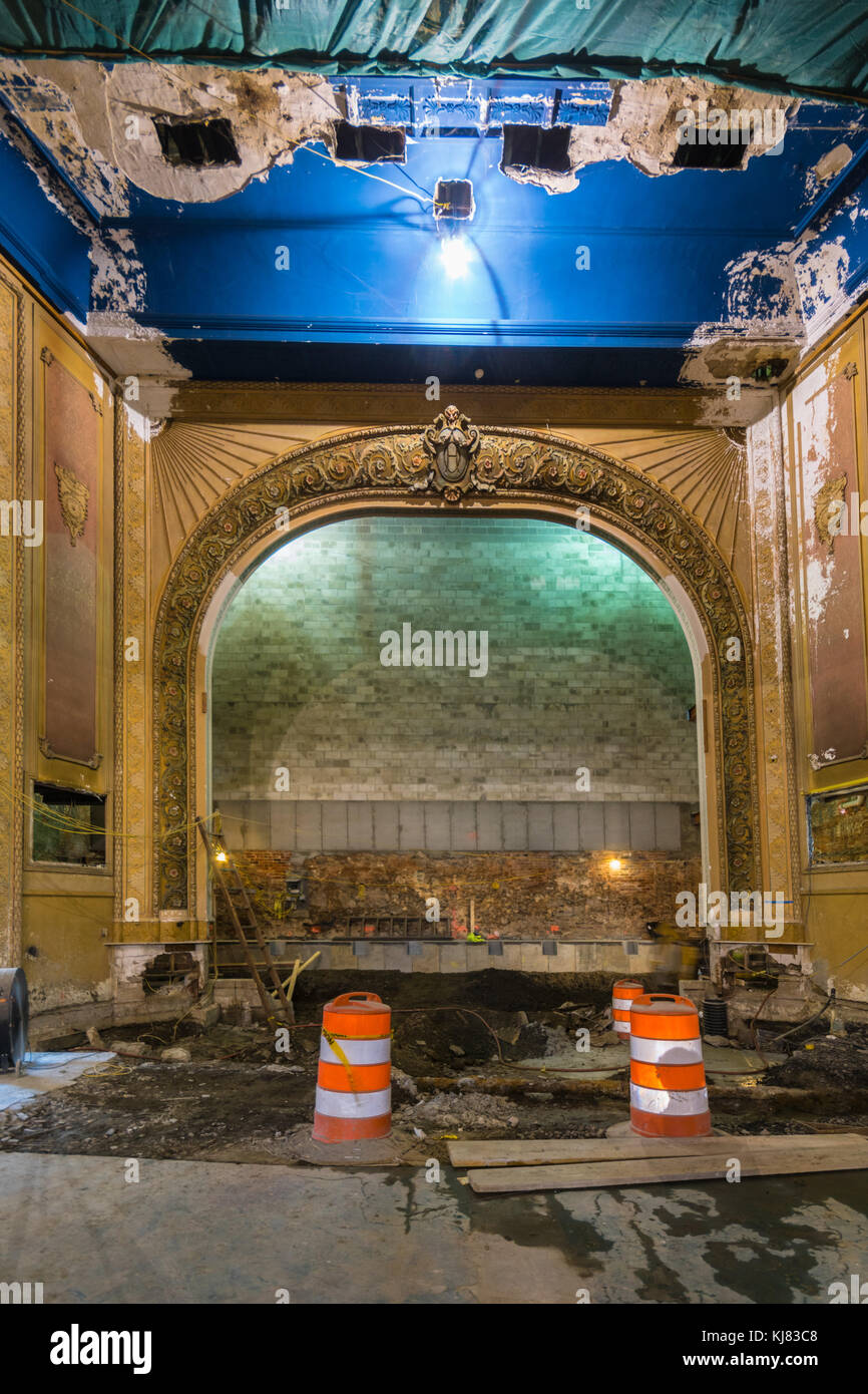 Newport, Rhode Island. The Opera house undergoing renovation, June 2017 ...