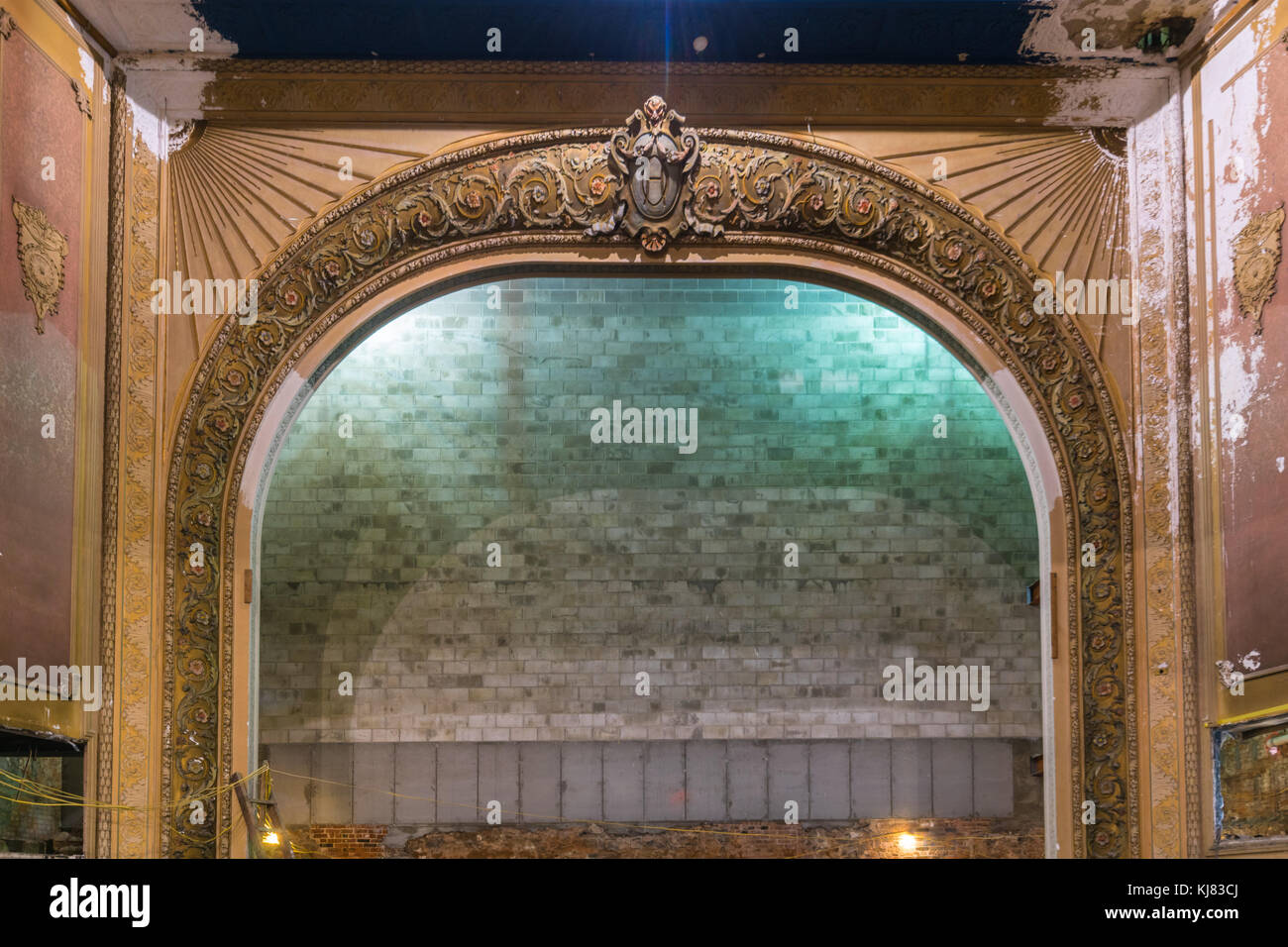 Newport, Rhode Island. The Opera house undergoing renovation, June 2017 ...