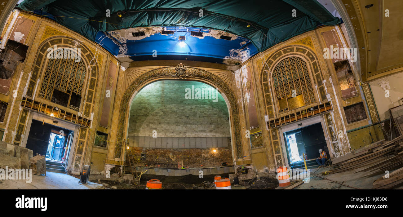 Newport, Rhode Island. The Opera house undergoing renovation, June 2017 ...