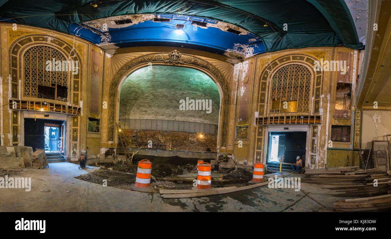 Newport, Rhode Island. The Opera house undergoing renovation, June 2017 ...