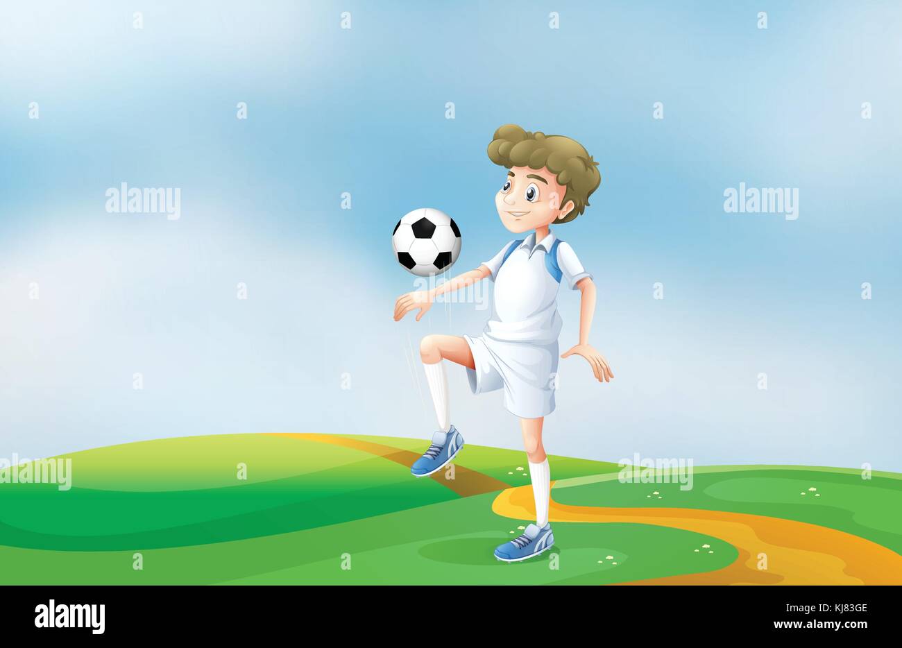 Illustration of a soccer player practicing Stock Vector Image & Art - Alamy