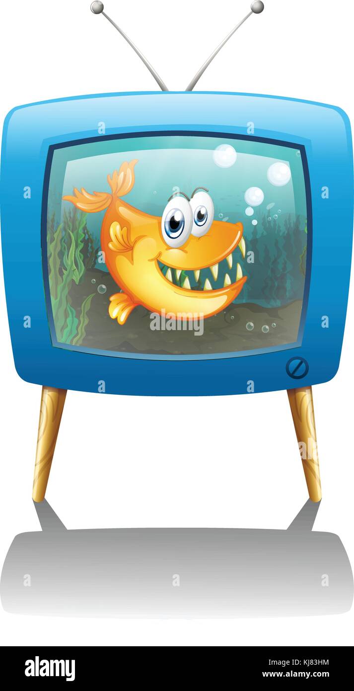 Illustration of a television show about fish on a white background ...