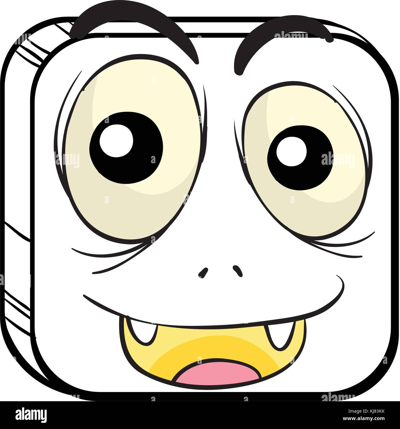 Illustration of a scary face in a cube on a white background Stock ...