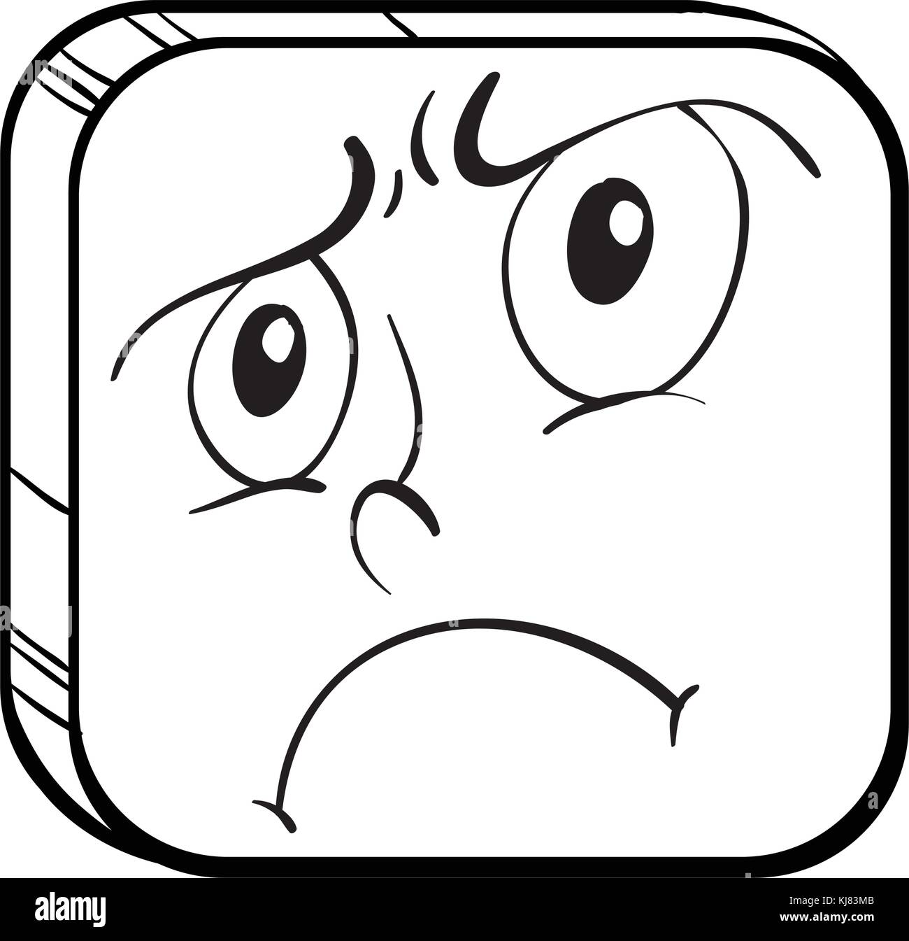 Illustration of a sad face on a white background Stock Vector Image ...