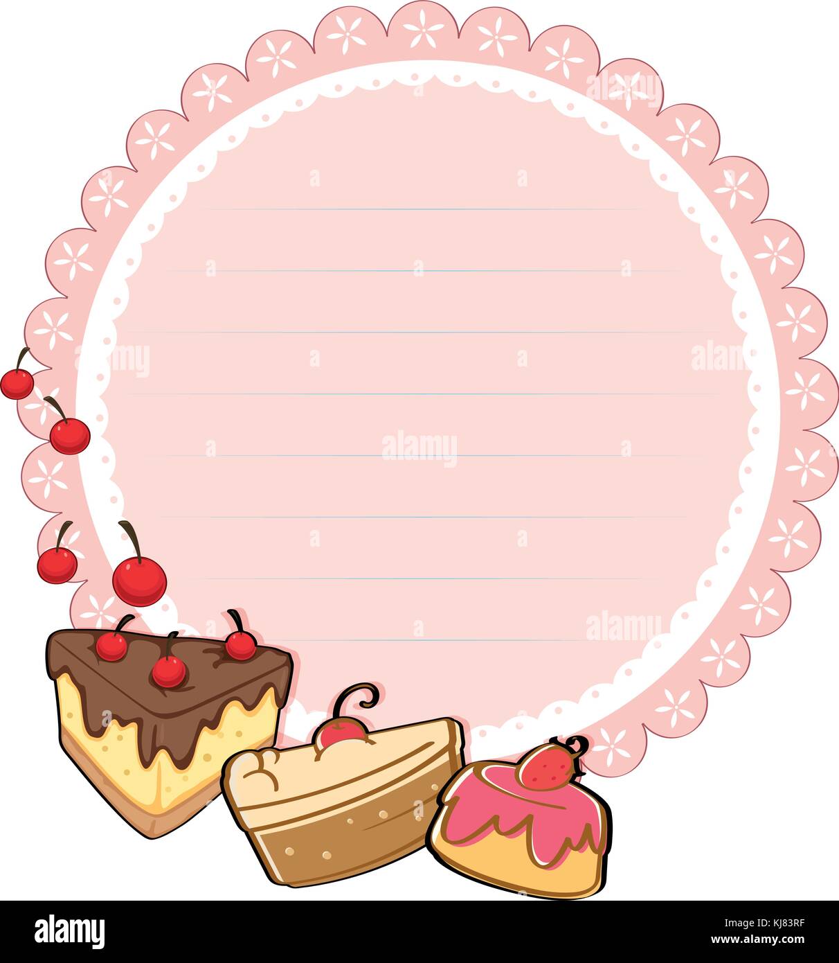 Illustration of a round stationery template on a white background Stock ...