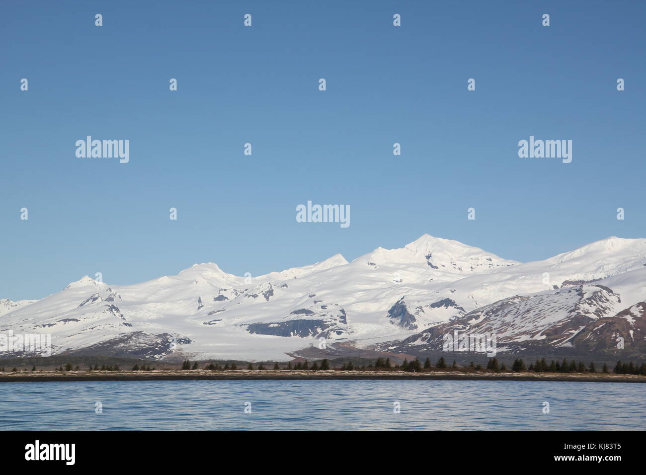 Mount Steller and Hallo Glacier at Hallo Bay, Katmai, Alaska Stock ...