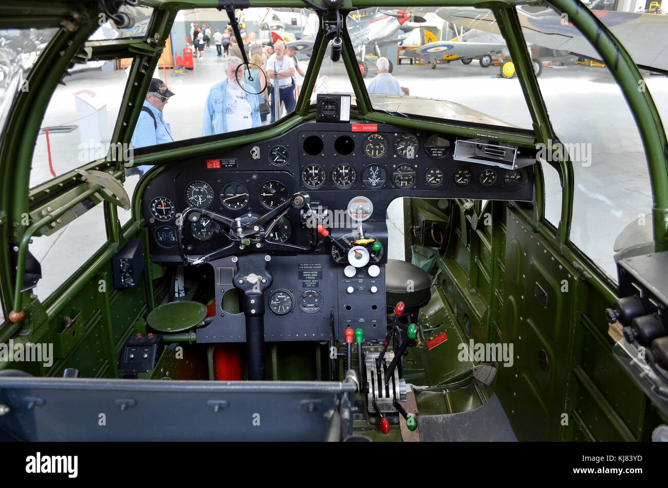 Bristol Blenheim IV cockpit, Duxford, UK Stock Photo - Alamy