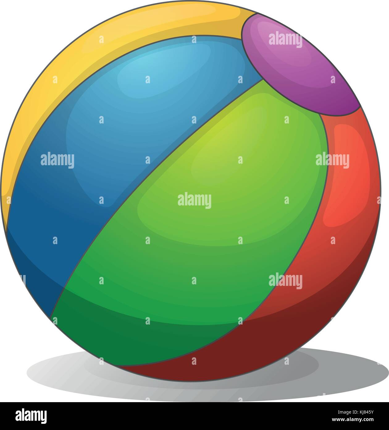 Illustration of a colorful beach ball on a white background Stock ...
