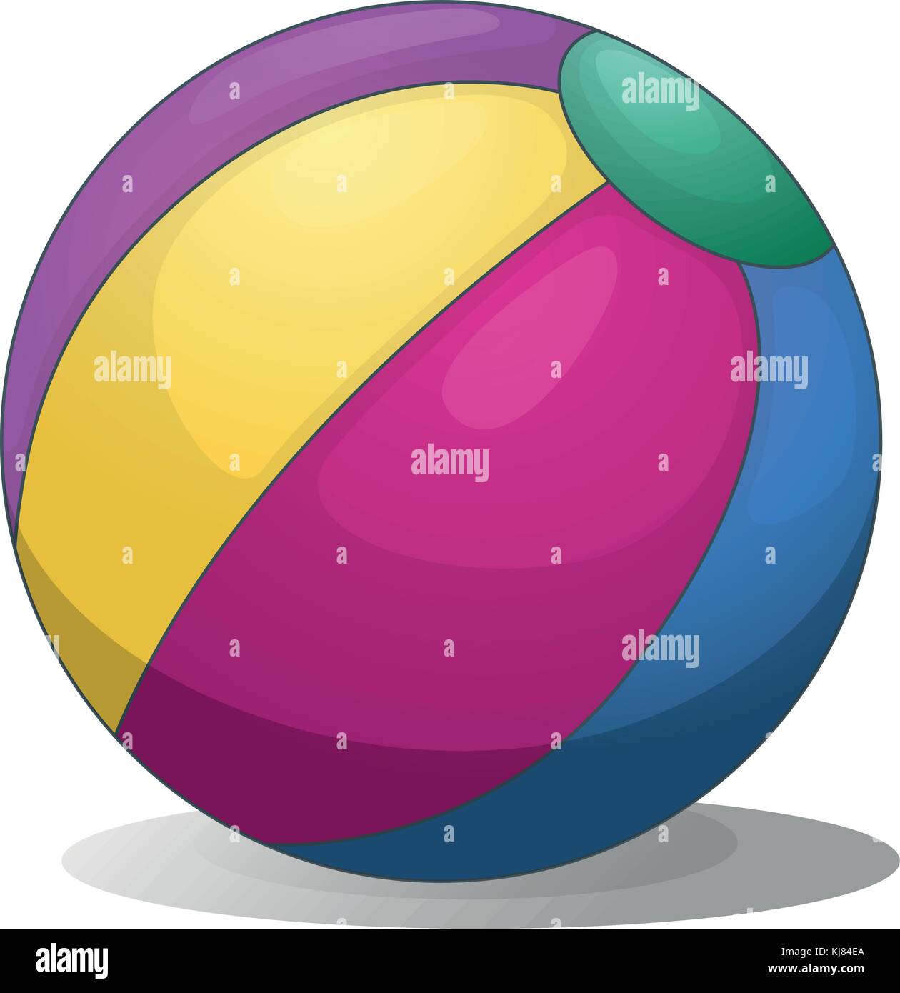 Illustration of a colorful inflatable beach ball on a white background ...