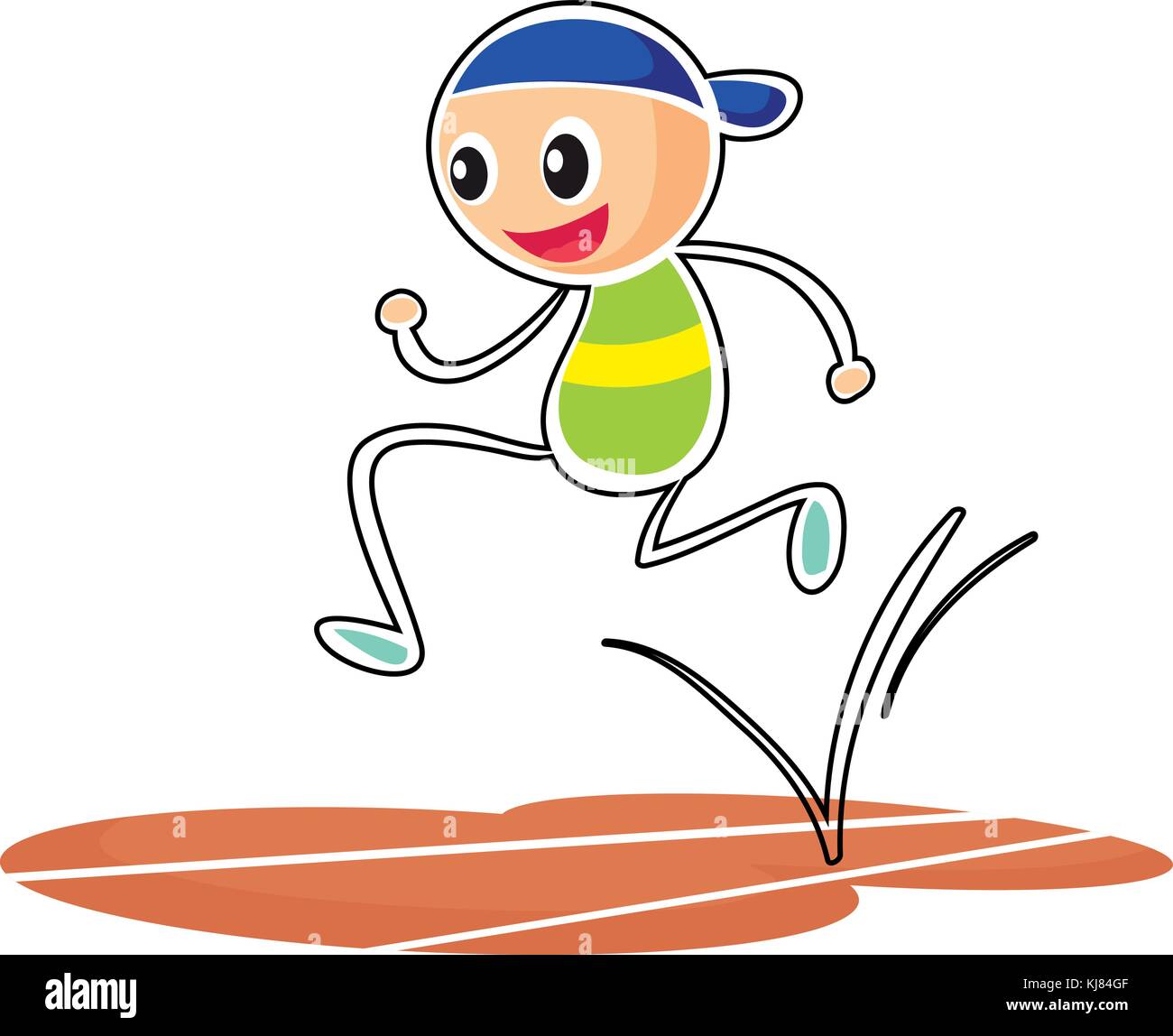 Illustration of a sketch of a boy running on a white background Stock ...