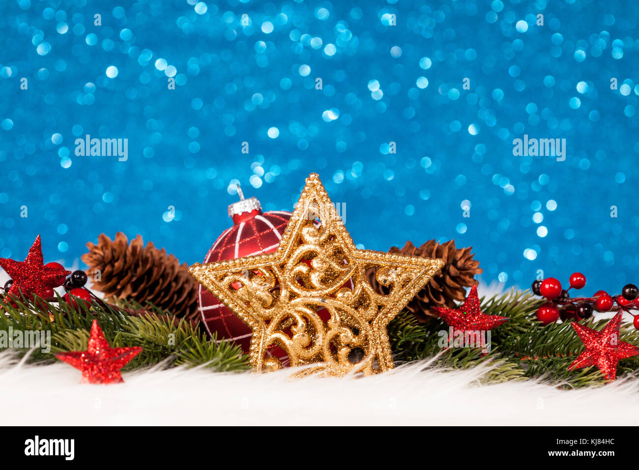 Christmas star and decoration Stock Photo - Alamy