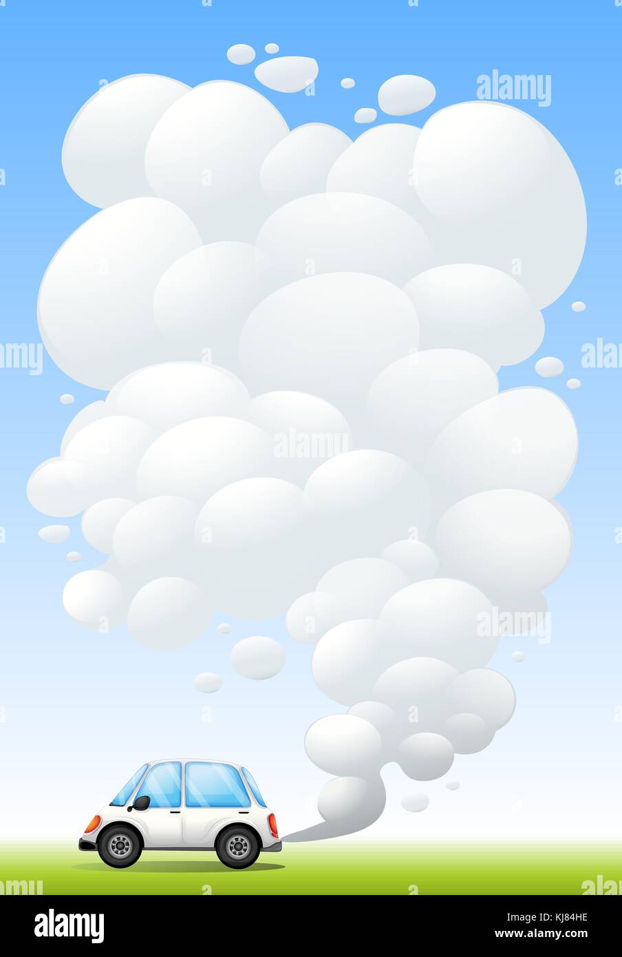 Illustration of a car releasing smoke Stock Vector Image & Art - Alamy