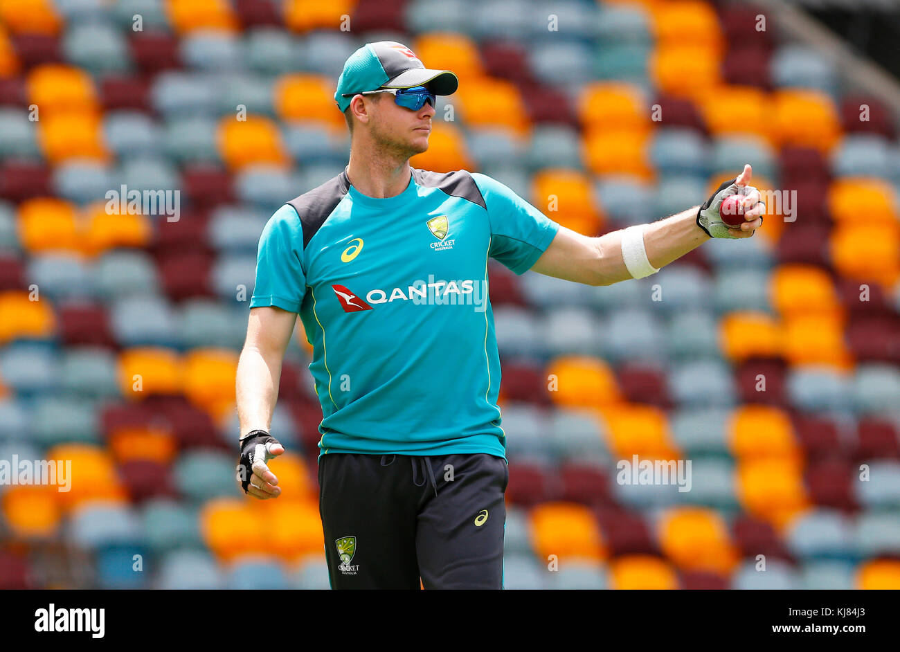 Australia's Steve Smith during a nets session at The Gabba, Brisbane ...