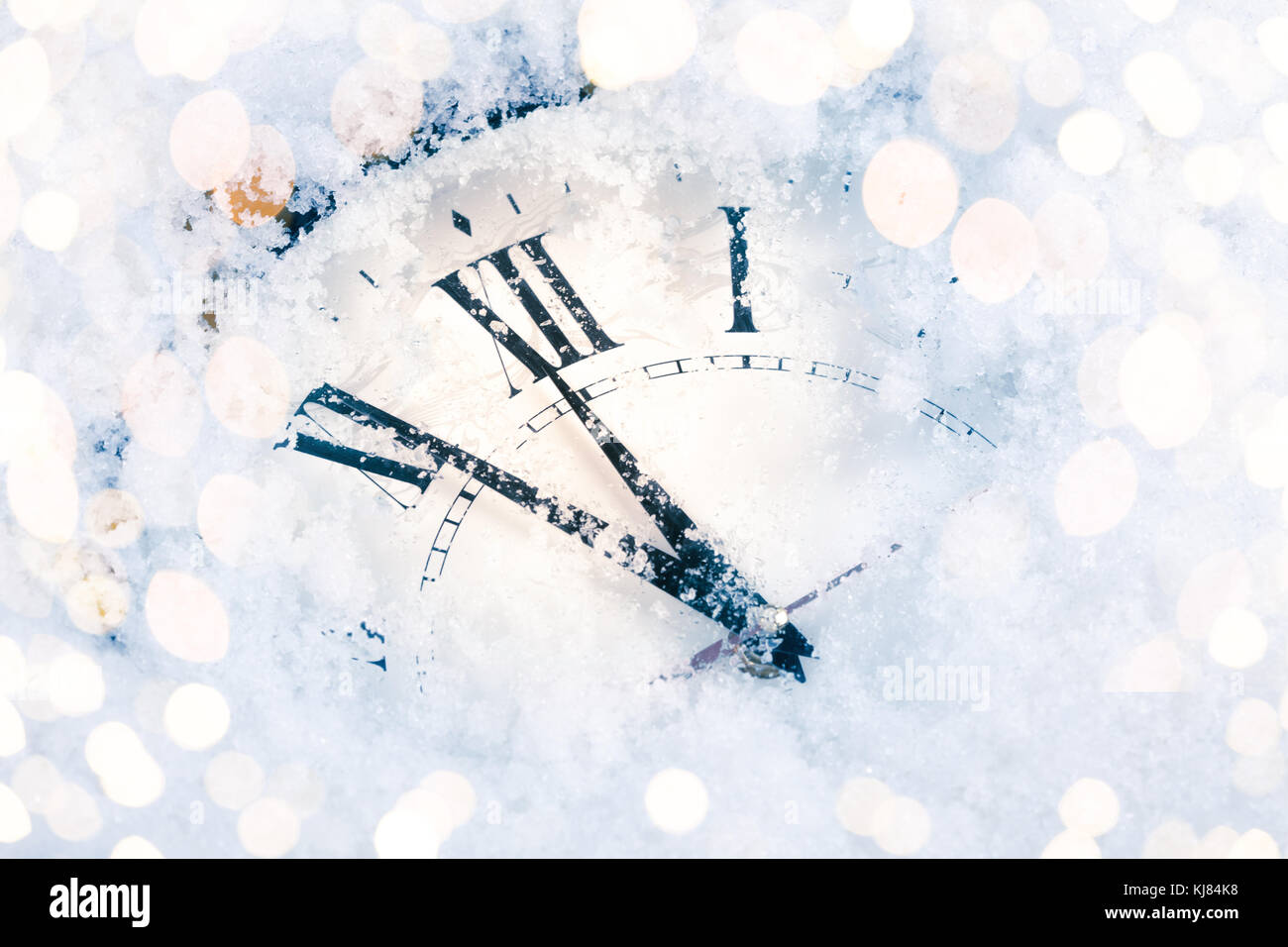 New Year clock moments before midnight Stock Photo - Alamy