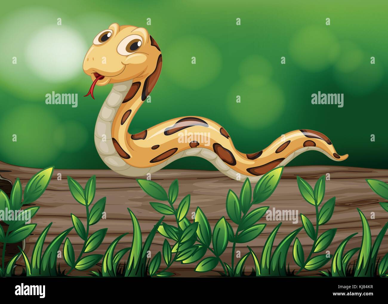 Illustration of a snake above a wood Stock Vector Image & Art - Alamy