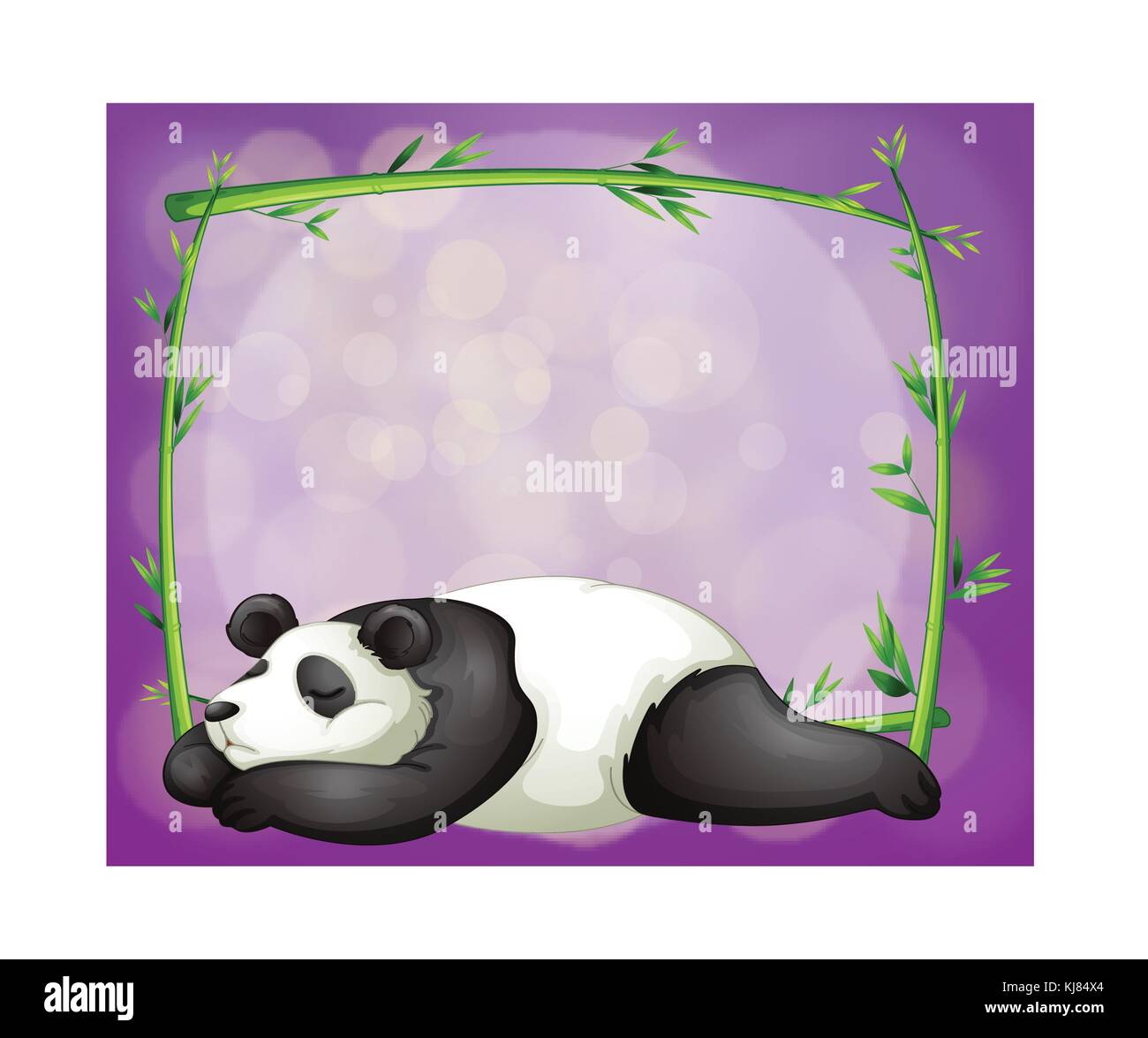 Illustration of a stationery with a bamboo frame and a panda Stock ...