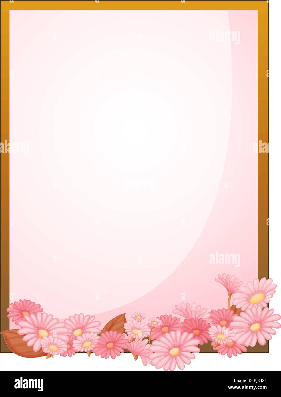 Illustration of an empty paper with a flowery design on a white ...