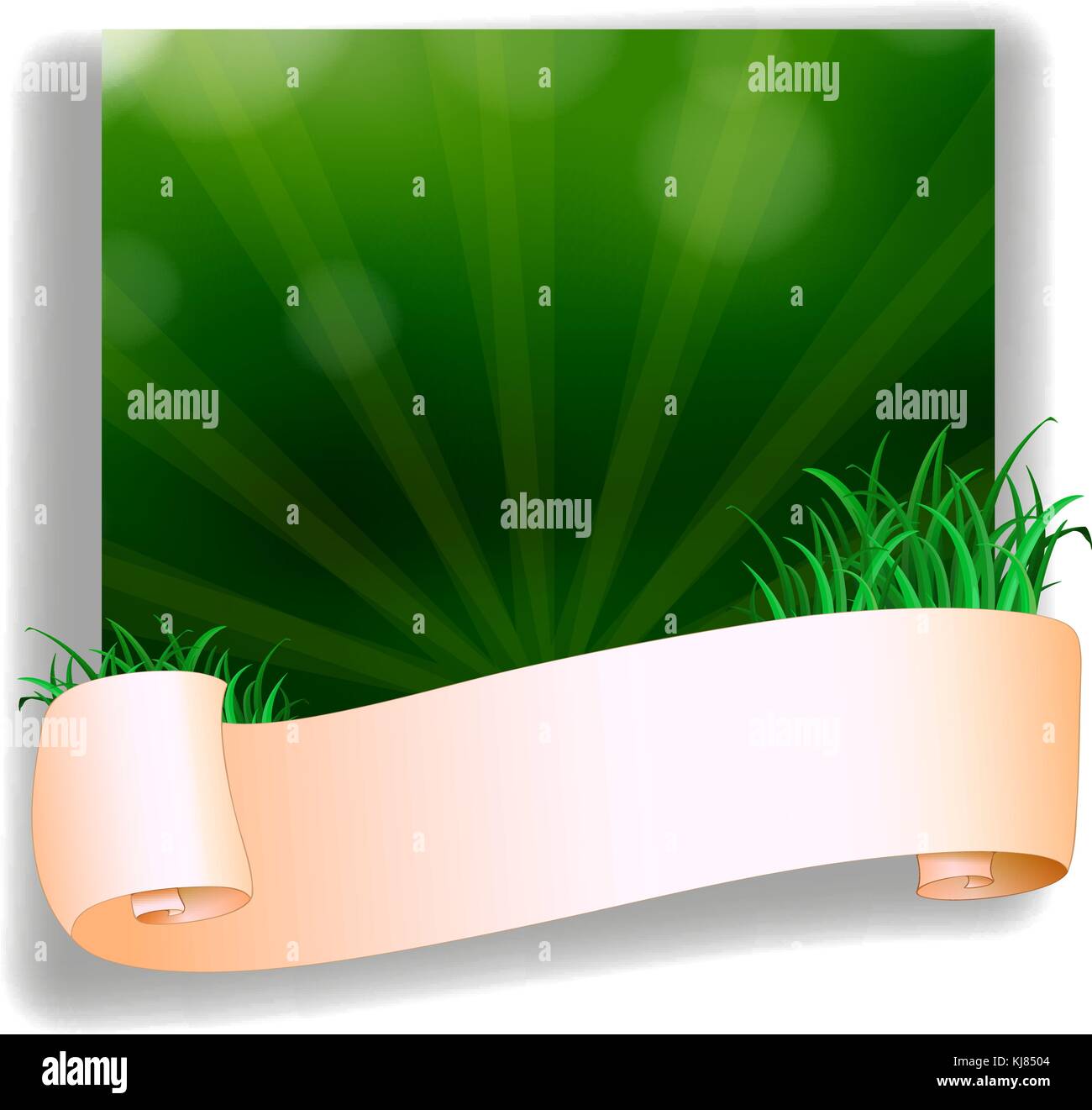 Illustration of an empty template in front of the green grass on a ...