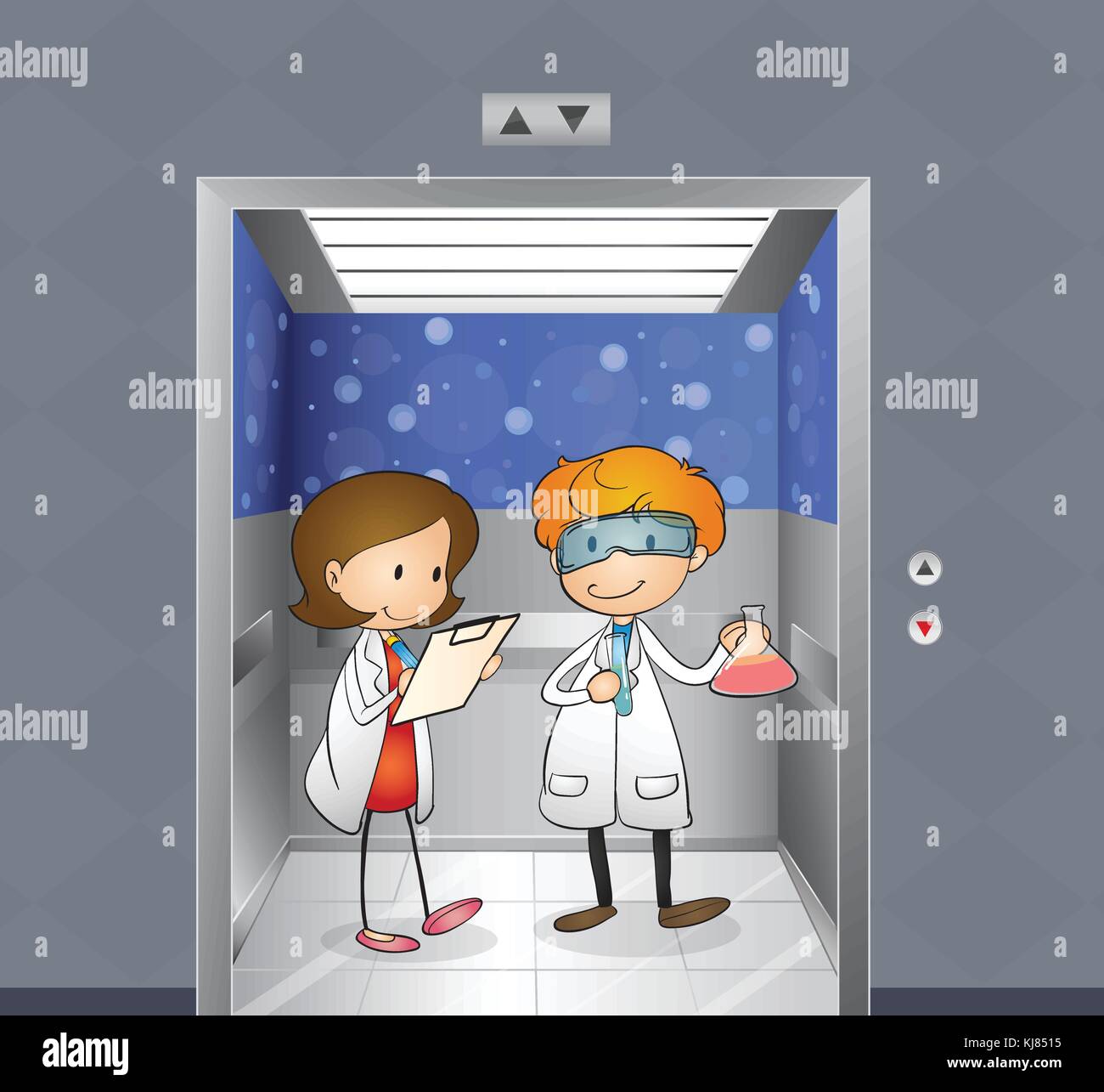 People inside elevator Stock Vector Images - Alamy