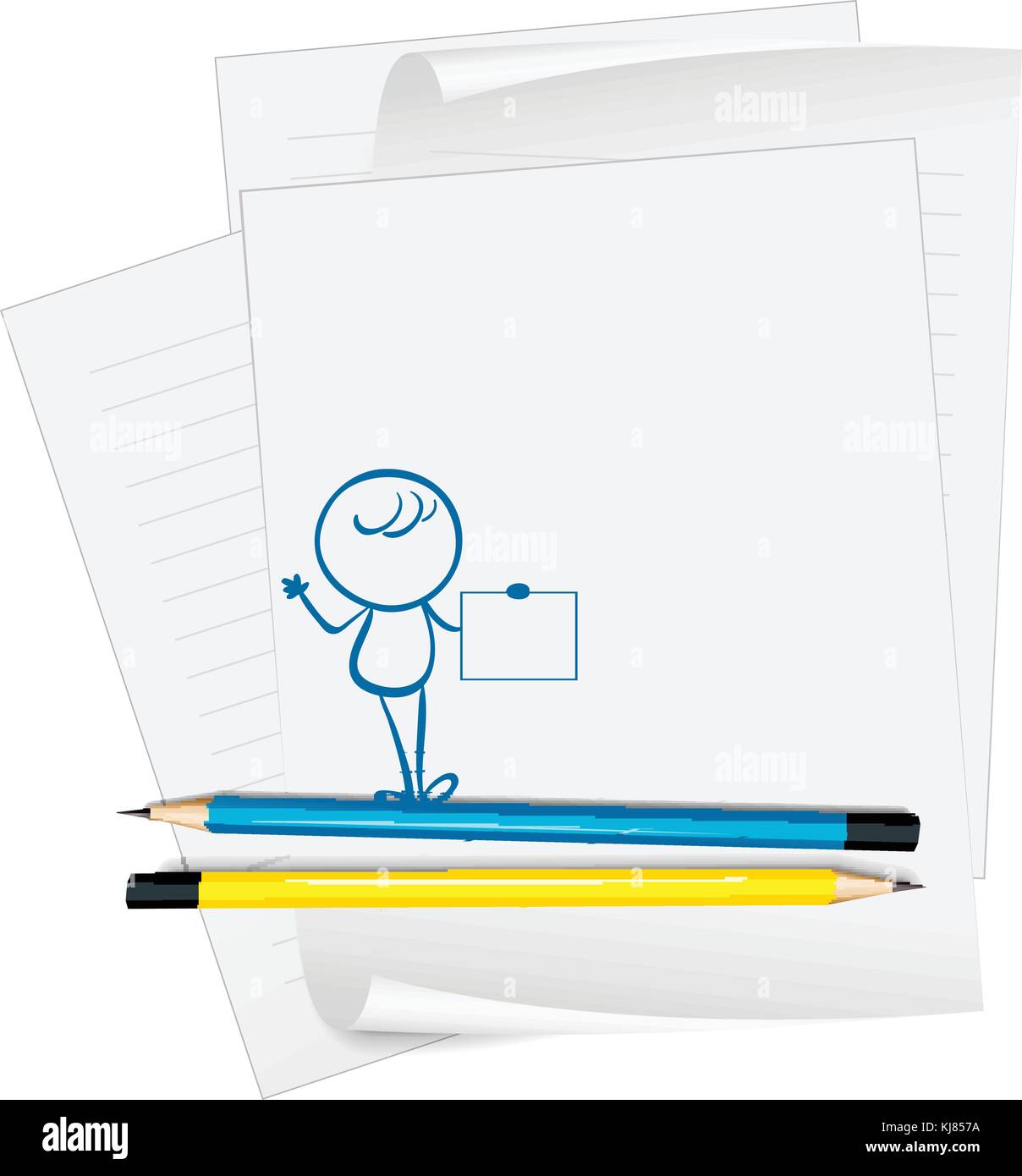 Illustration of a paper with a sketch of a person holding an empty ...