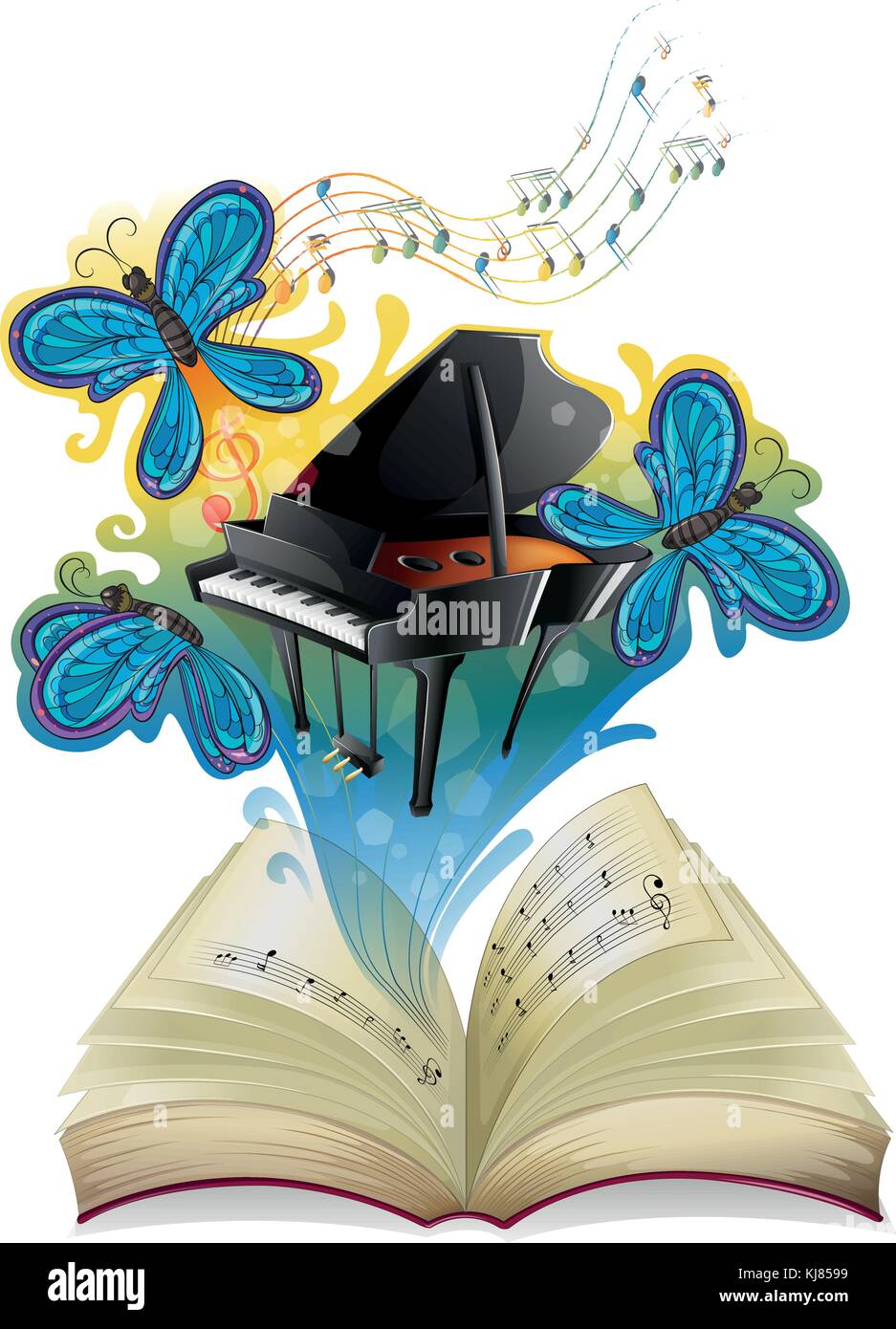 Illustration of a musical book on a white background Stock Vector Image ...