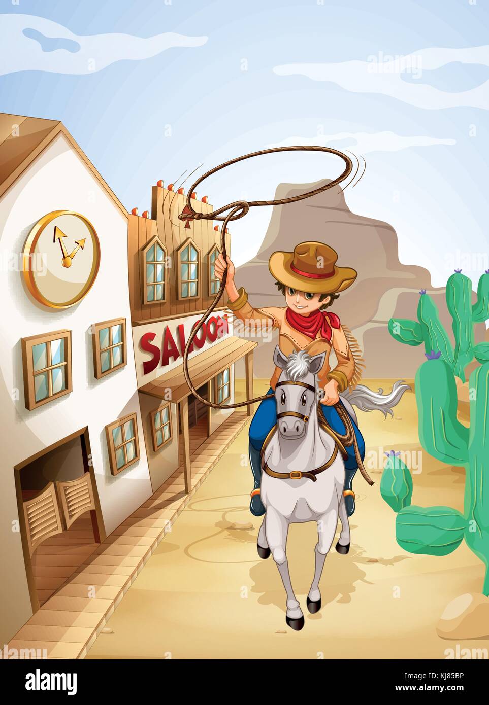 Boy holding a rope Stock Vector Images - Alamy