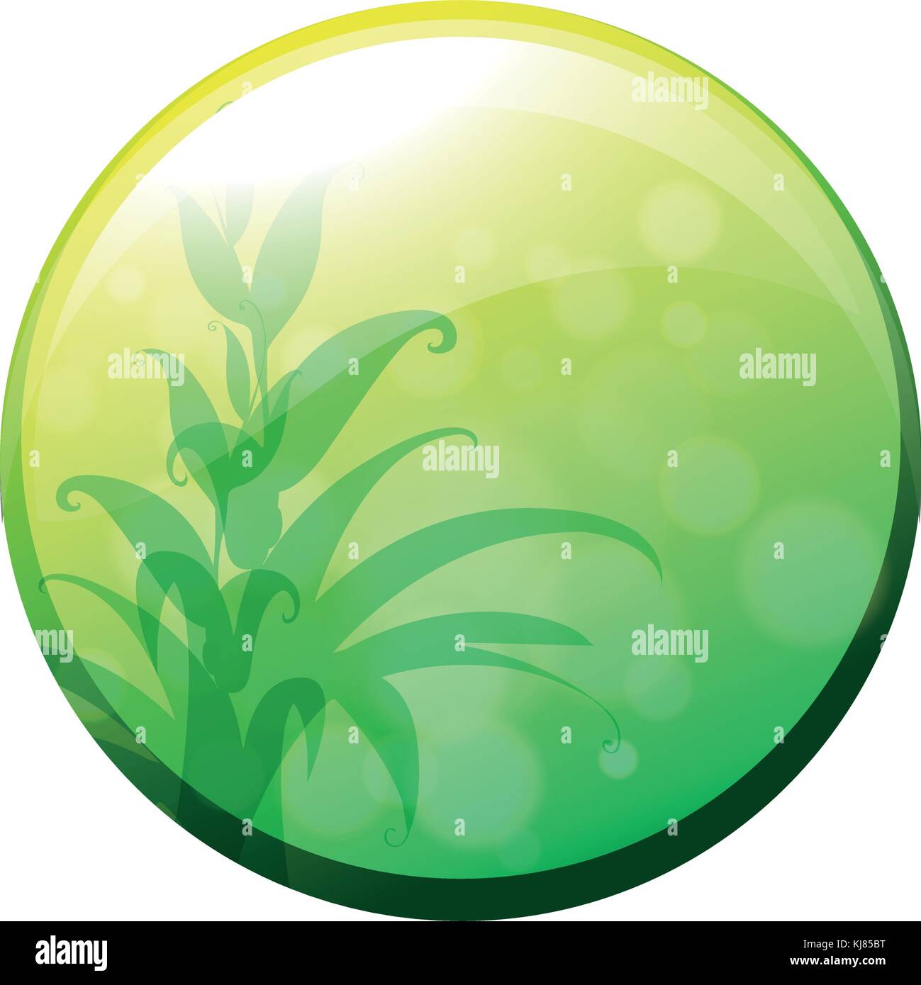 Illustration of a round border with plants inside on a white background ...