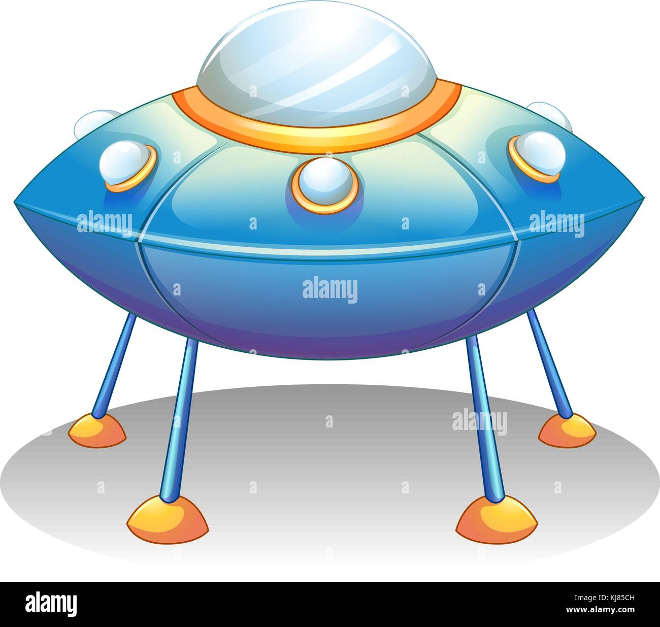 Illustration of a flying saucer on a white background Stock Vector ...