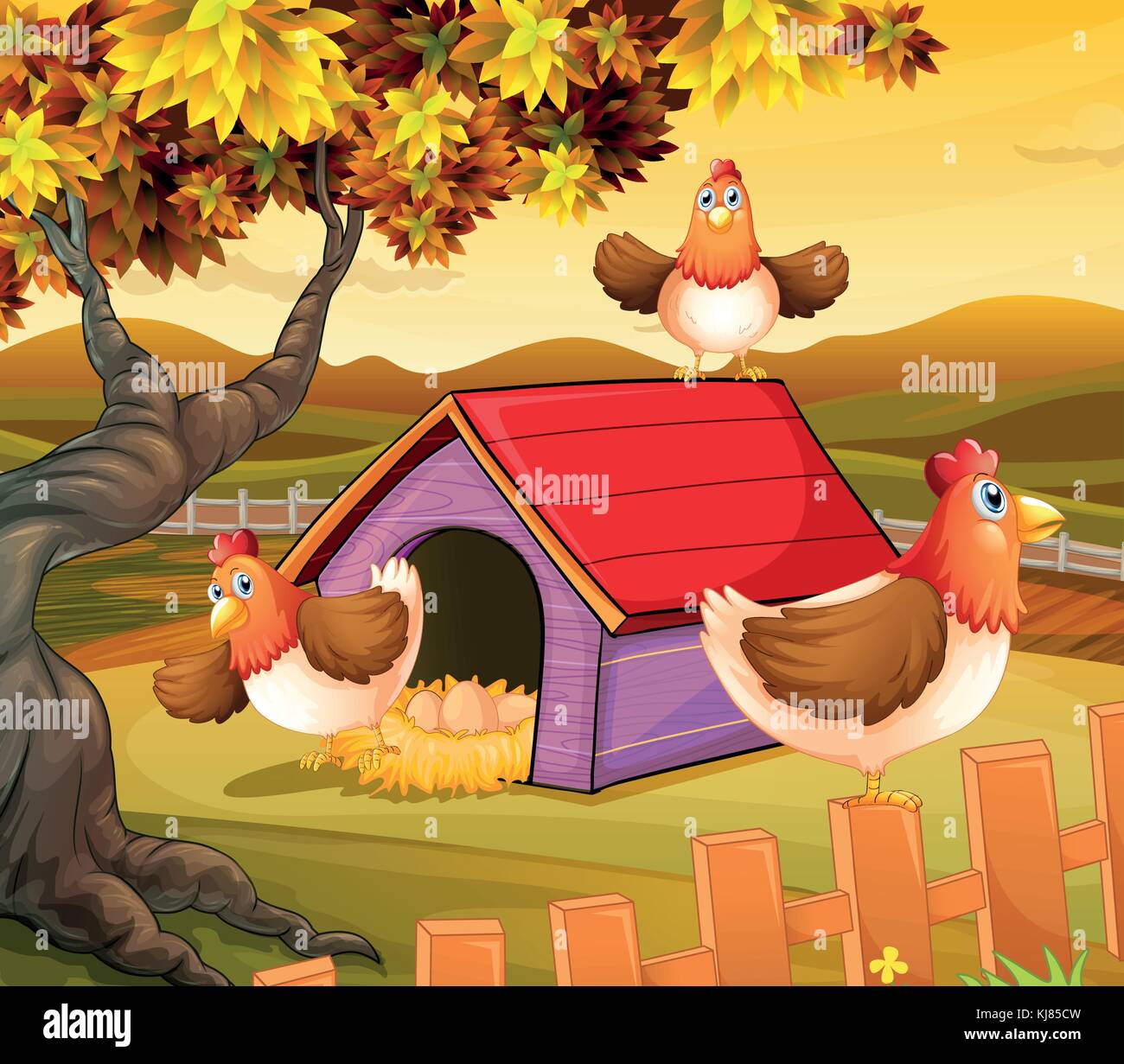 Three hens eggs Stock Vector Images - Alamy