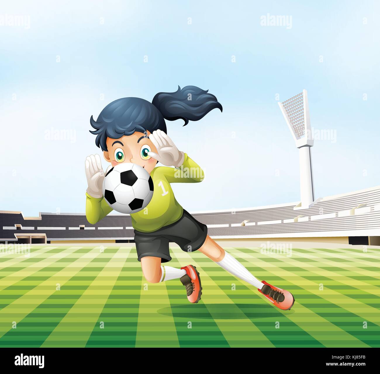 Woman catching ball Stock Vector Images - Alamy