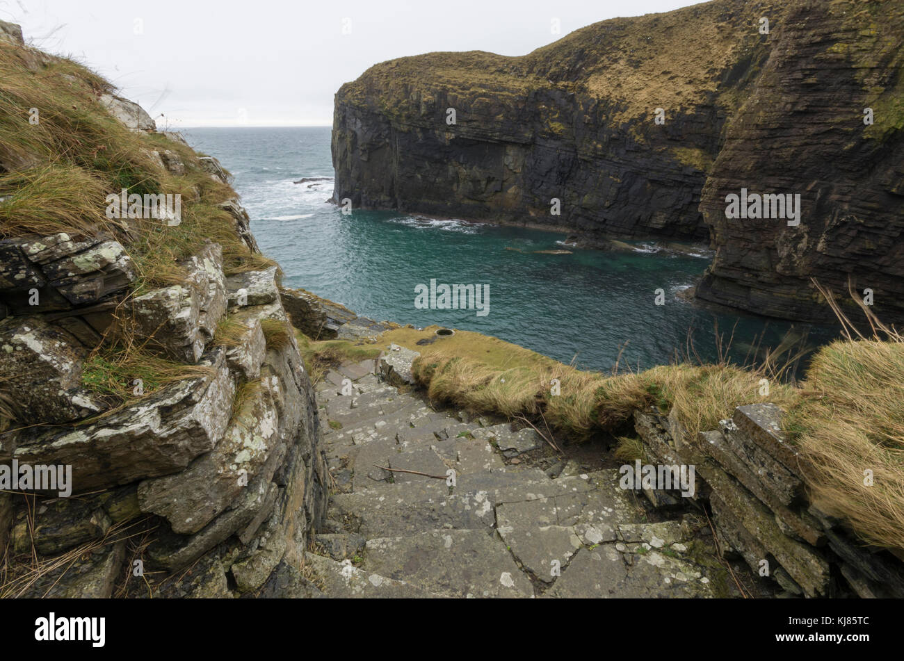 whaligoe steps, Caithness, Scotland Stock Photo - Alamy
